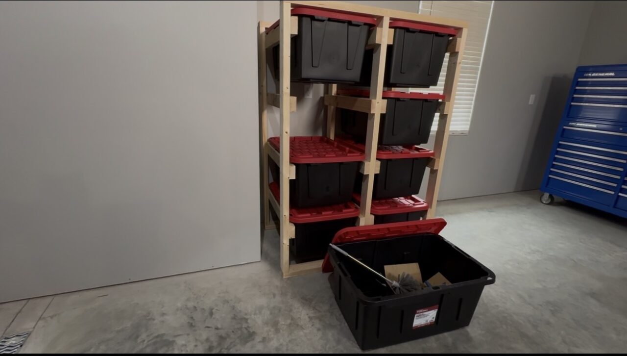 How to Build a Heavy-Duty Storage Tote Rack (Holds Eight 27-Gallon ...